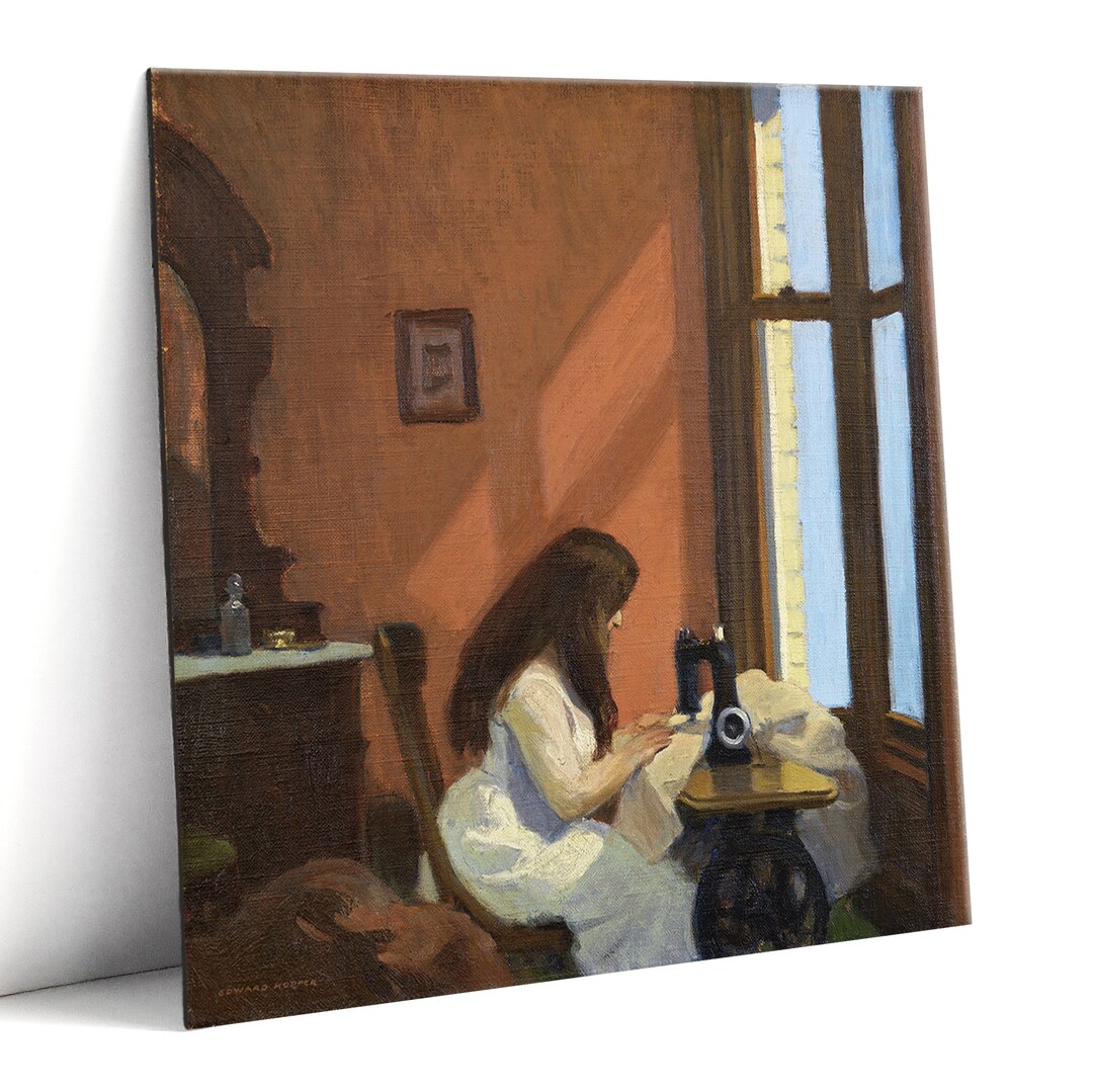 Girl and Sewing Machine - Edward Hopper - Magnet 8x8 / Fine Art - Etsy