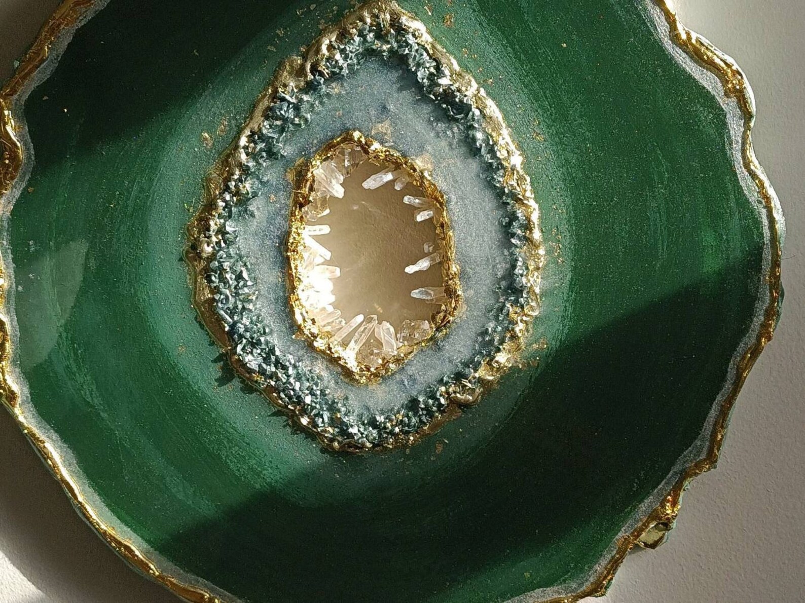 Emerald Green Geode Jade Geodegeode Art Gold Geode Art - Etsy