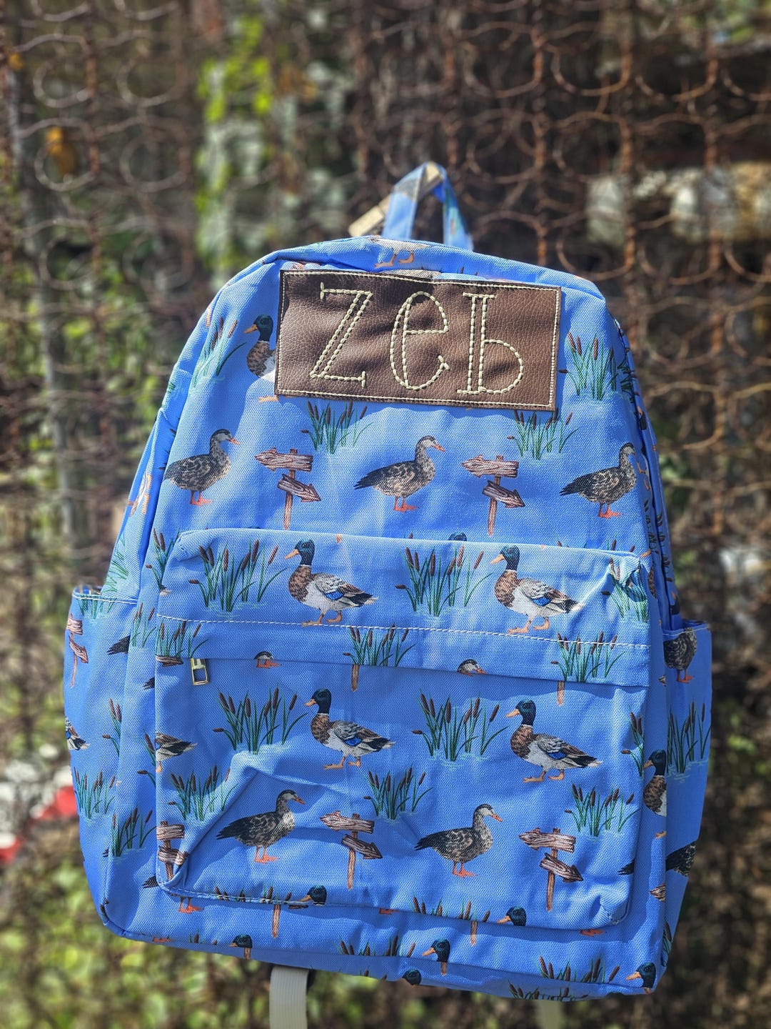 Blue Ducks Backpack With Leather Name Patch - Etsy