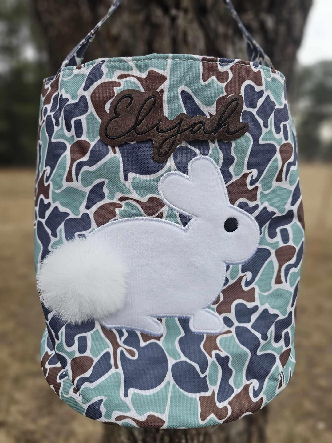 Camo Easter Basket With Leather Name Embroidery - Etsy