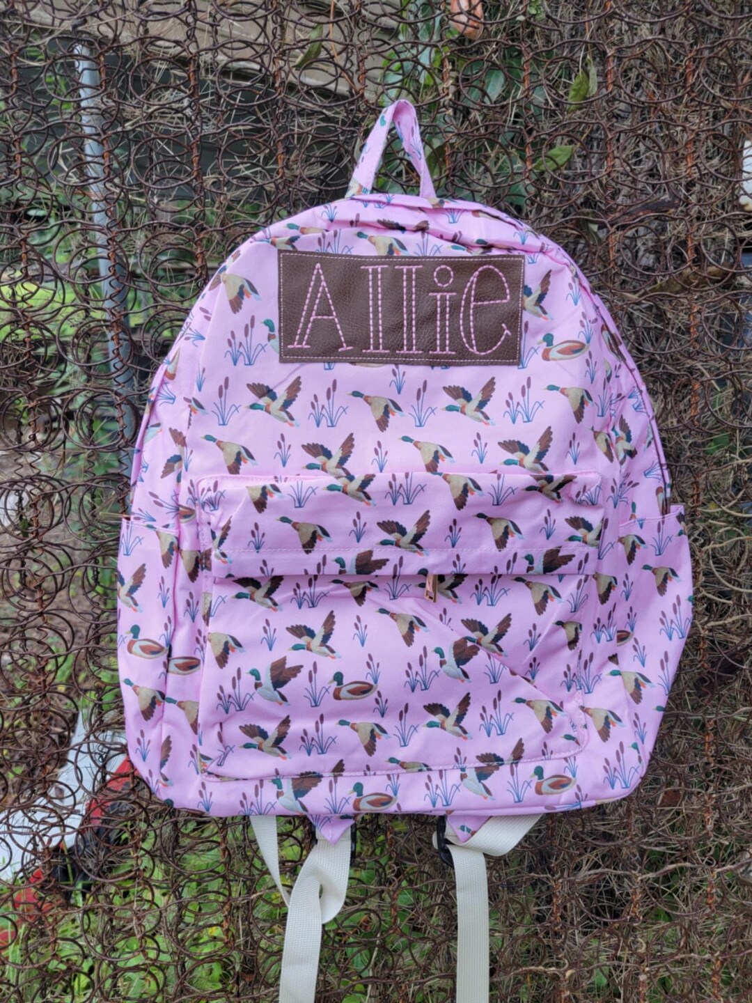 Pink Ducks Backpack W/leather Name Patch - Etsy
