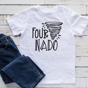 Fournado Birthday Tee, Tornado Birthday Shirt, I'm Four, Storm Chaser ...