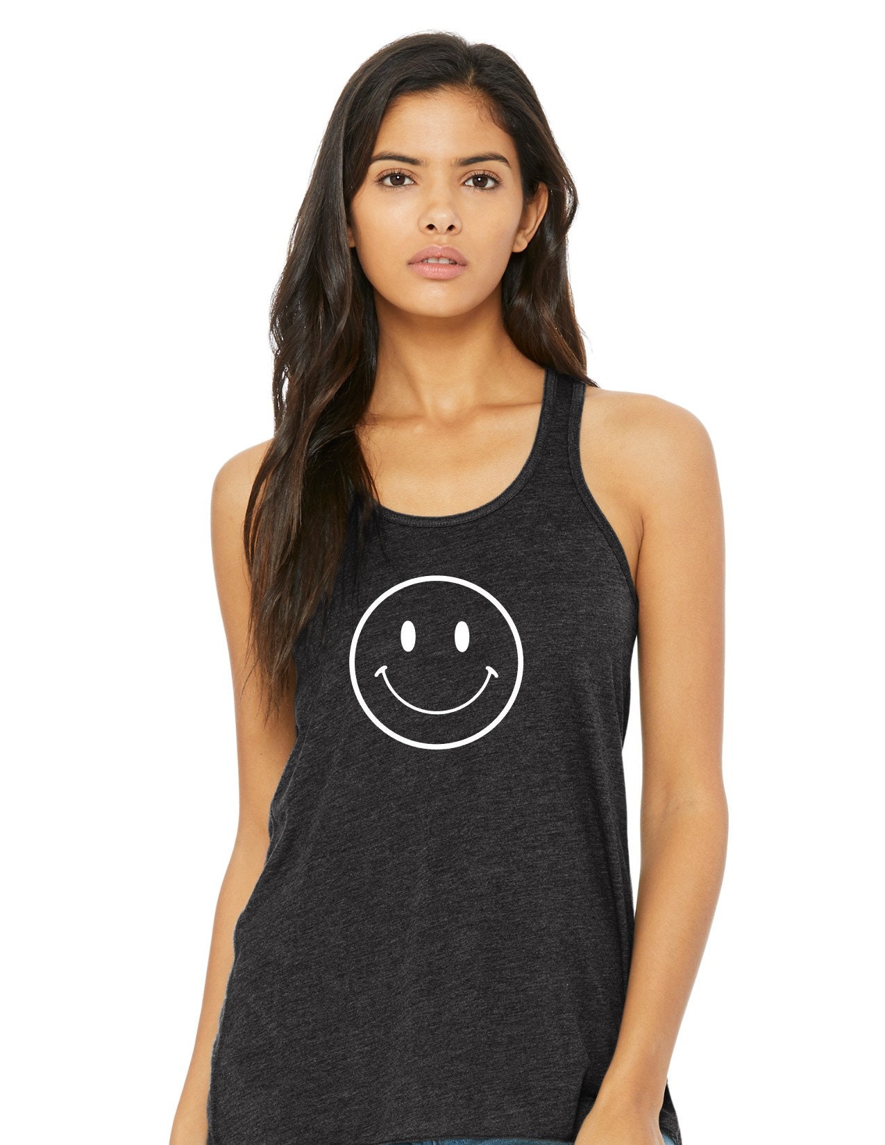 Smiley Face Tank Top, Smiley Face Shirt, Smiley Face T-shirt, Smiling ...