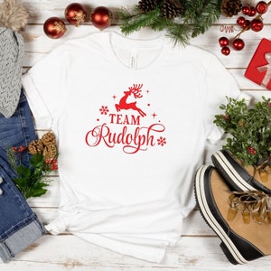 Team Rudolph With Glitter Accents (non Glitter Available) Short Sleeve ...