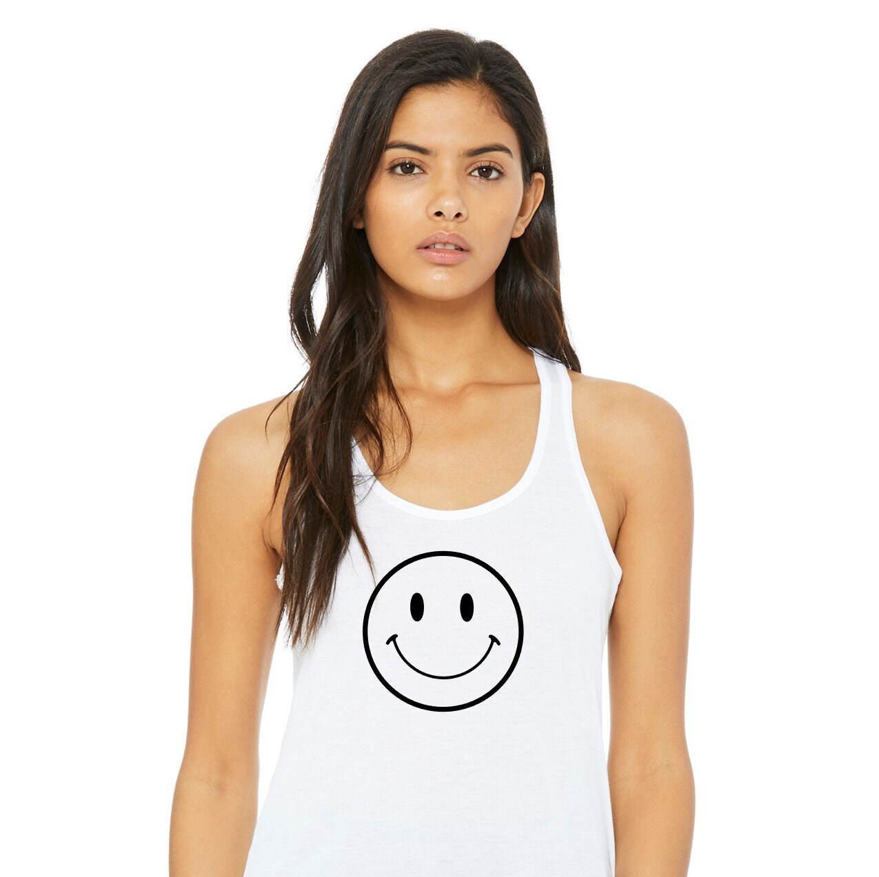 Smiley Face Tank Top, Smiley Face Shirt, Smiley Face T-shirt, Smiling ...