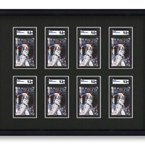 SGC Graded Card Frame Display 8 Opening Frame Fitted for 8 SGC Graded ...