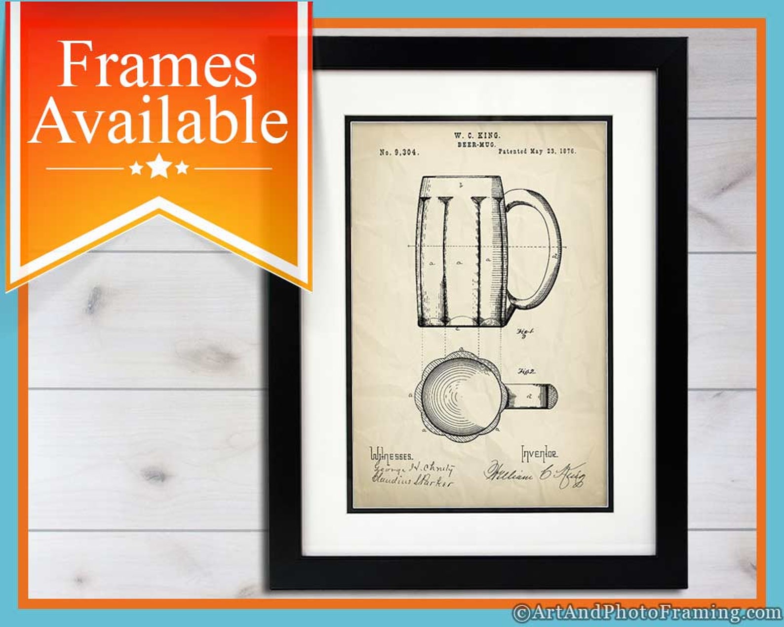 Beer Mug Poster Alcohol Patent Beer Stein Poster Beer Art | Etsy