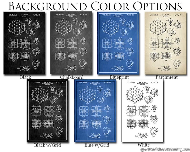 Rubik's Cube Patent Print Magic Cube Wall Art Rubiks Cube | Etsy