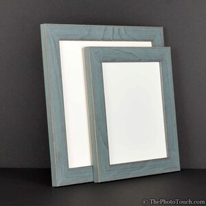 Bluish Gray Picture Frame - Rustic Reclaimed Distressed Barn Wood Style ...