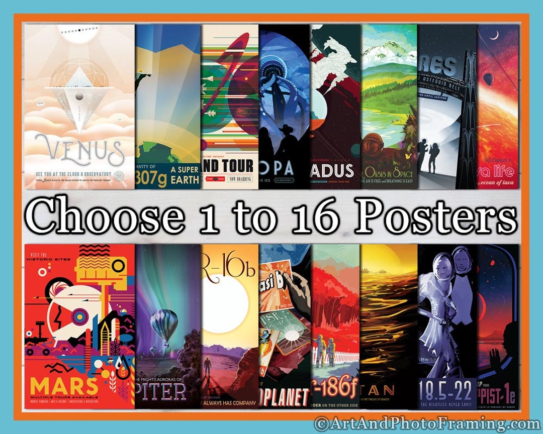 NASA JPL Space Art Poster Set, Space Travel Geek Gift, Outer Space ...
