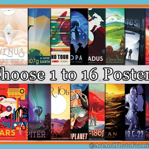 NASA JPL Space Art Poster Set Space Travel Geek Gift Outer | Etsy