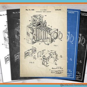 Camera Poster Print Patent Photography Decor Camera Art Photographer ...