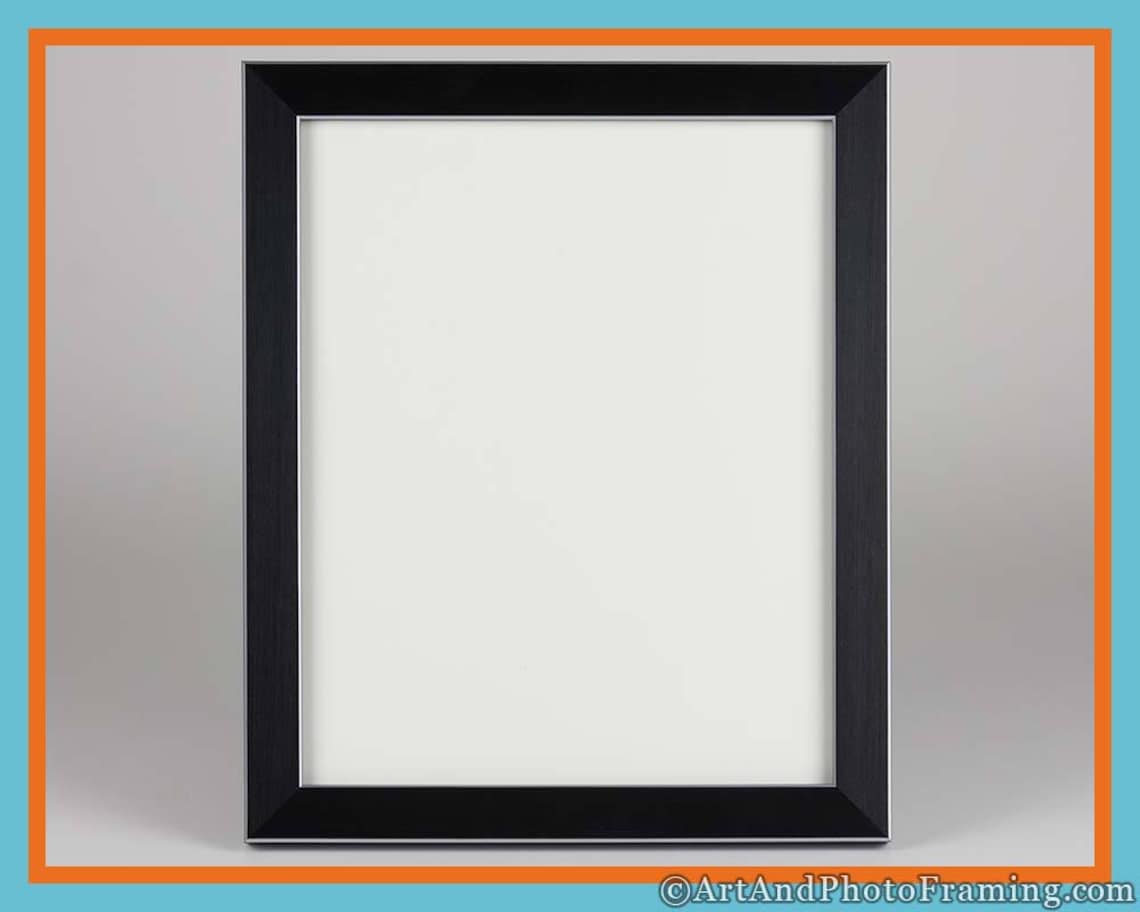 8x10 Modern Black Picture Frame With Silver Edge Black and - Etsy