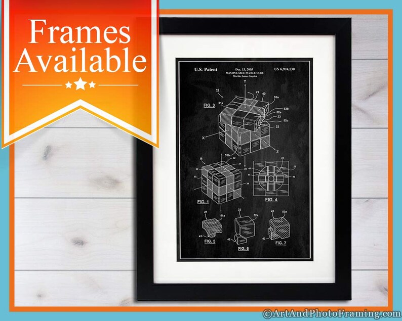Rubik's Cube Patent Print Blueprint Poster Rubik's | Etsy