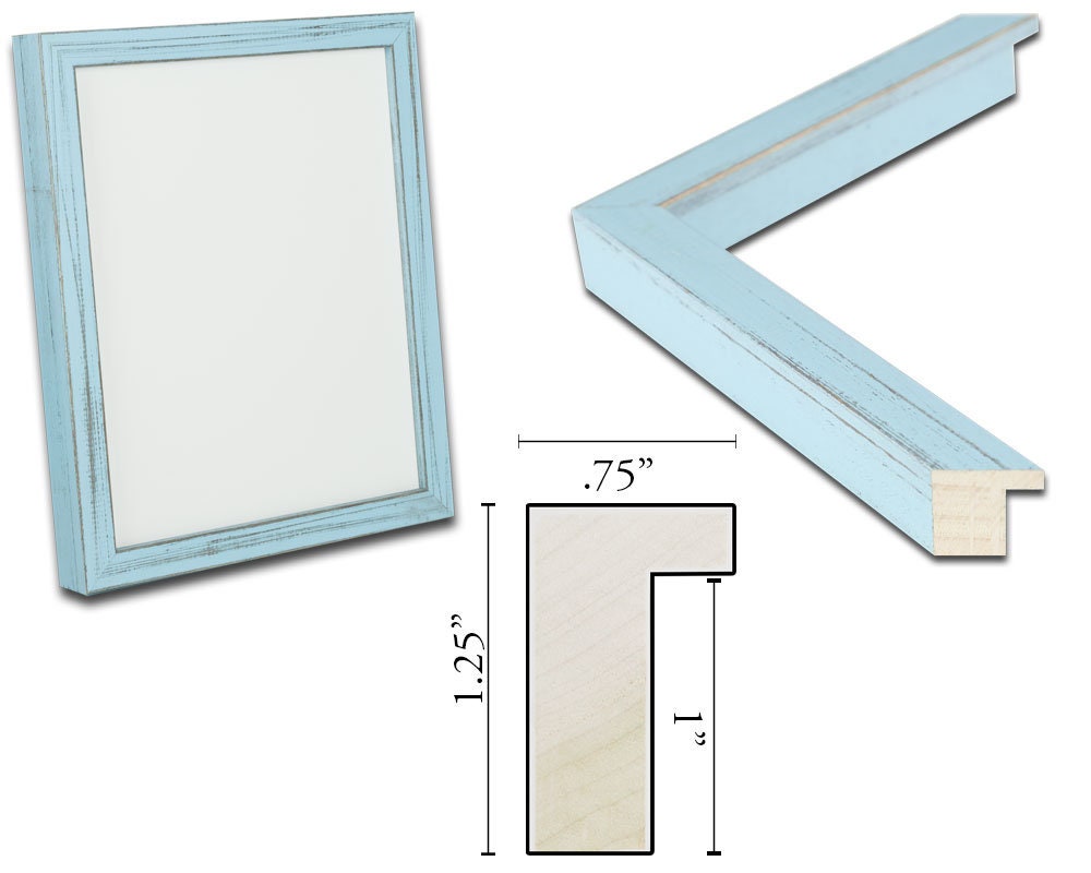 Sky Blue Picture Frame Rustic Home Decor Barn Wood Frame | Etsy