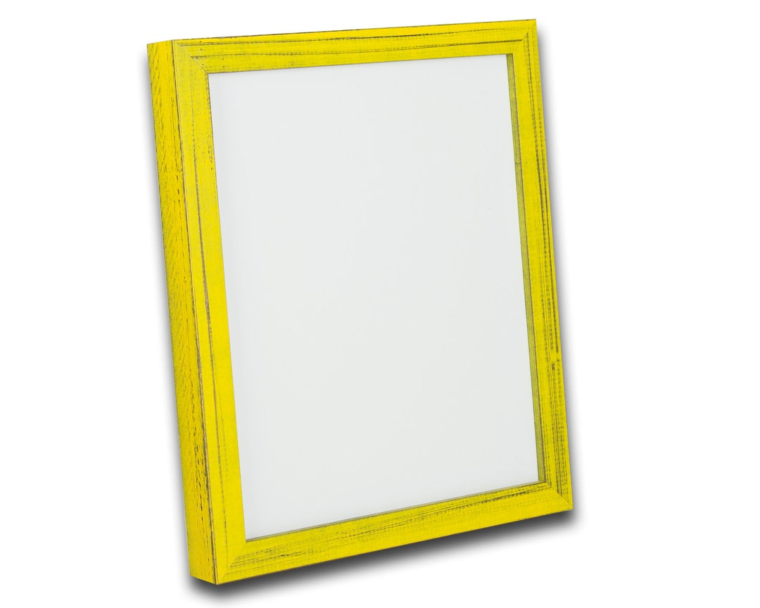 Yellow Picture Frame | Barn Wood Frame | Rustic Picture Frame | Custom ...