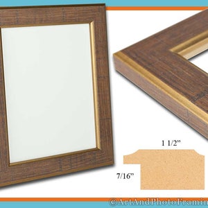 Warm Brown With Gold Picture Frame 1.5 Wide, Photo Frame Light Brown ...