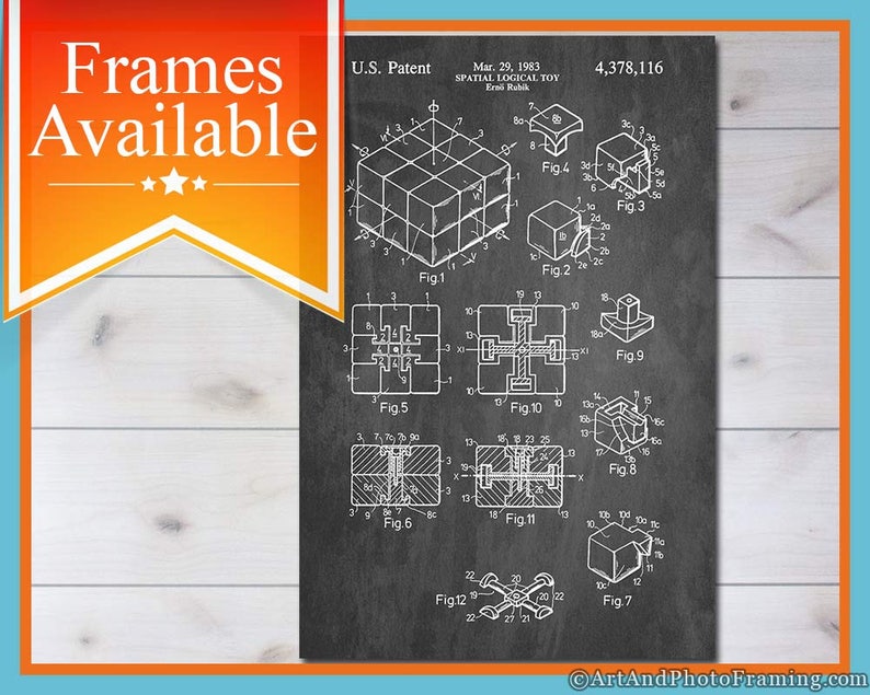 Rubik's Cube Patent Print Magic Cube Wall Art Rubiks Cube | Etsy