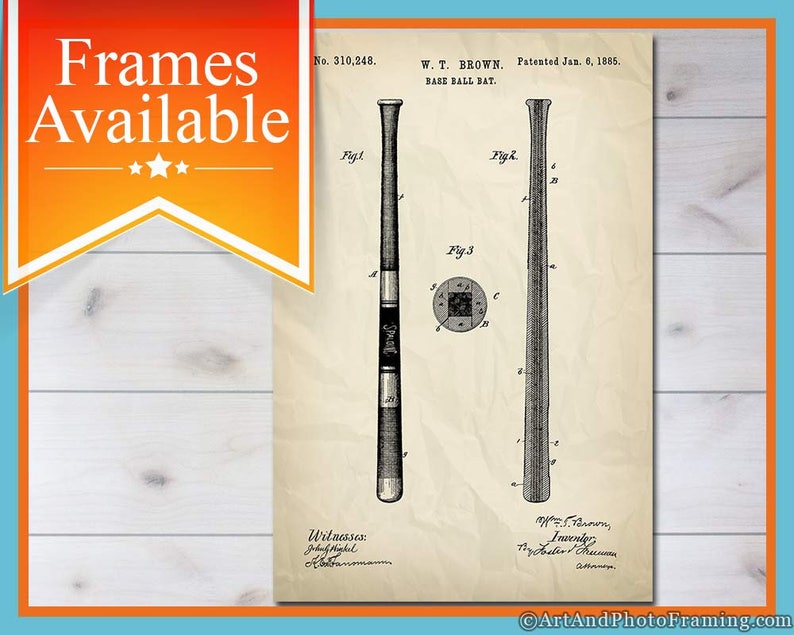 Baseball Bat Patent Poster Print Sports Room Decor Baseball | Etsy
