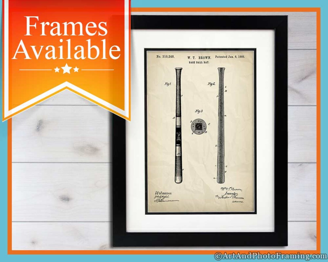 Baseball Bat Patent Poster Print Sports Room Decor Baseball | Etsy