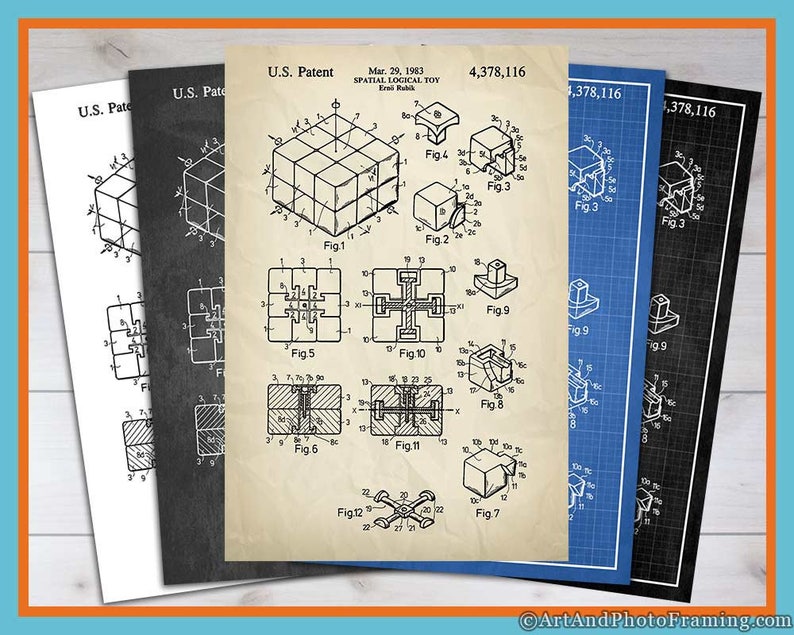 Rubik's Cube Patent Print Magic Cube Wall Art Rubiks Cube - Etsy