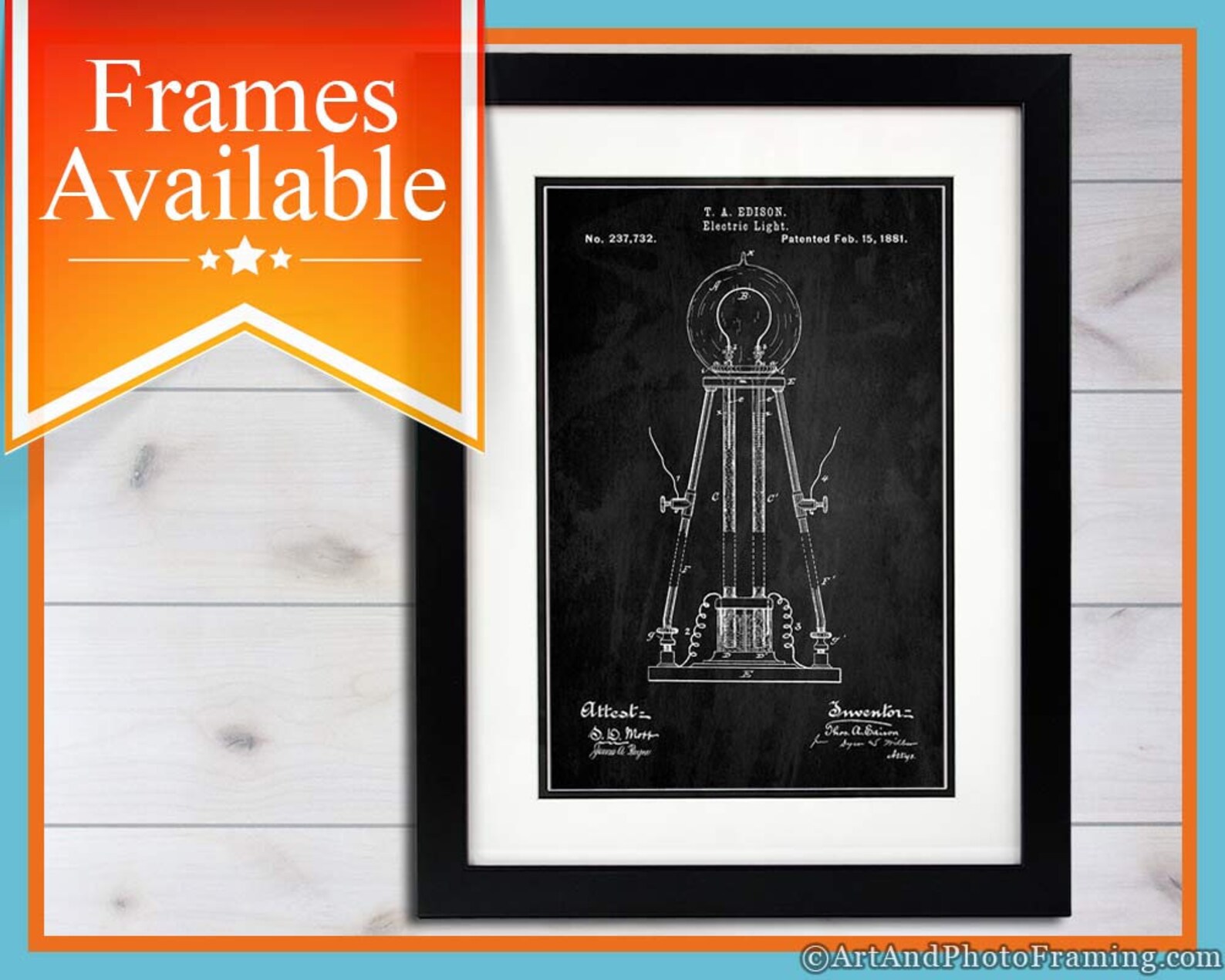 Edison Electric Light Patent Poster Print Edison Art Electric | Etsy