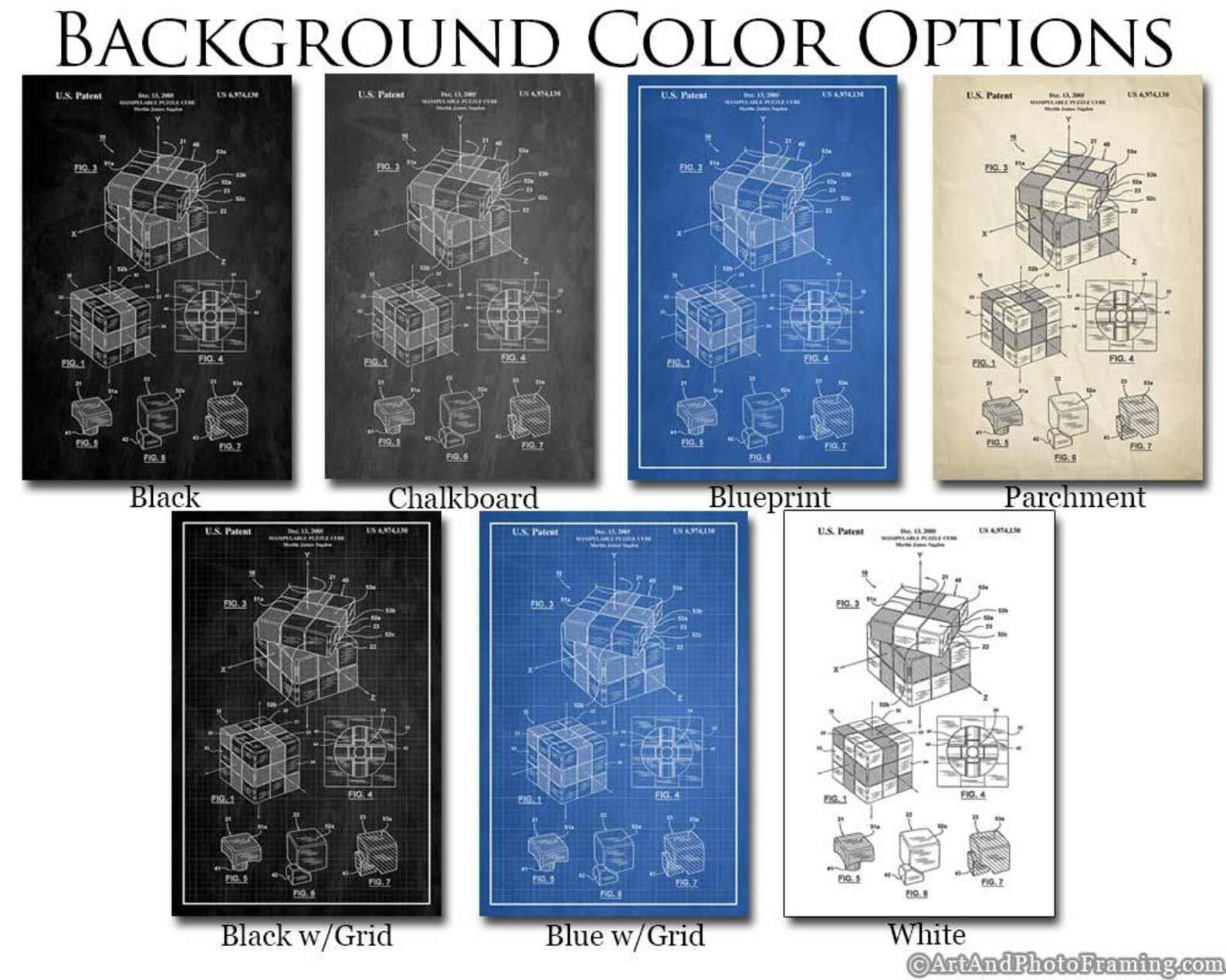 Rubik's Cube Patent Print Blueprint Poster Rubik's | Etsy