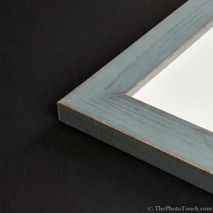 Bluish Gray Picture Frame - Rustic Reclaimed Distressed Barn Wood Style ...