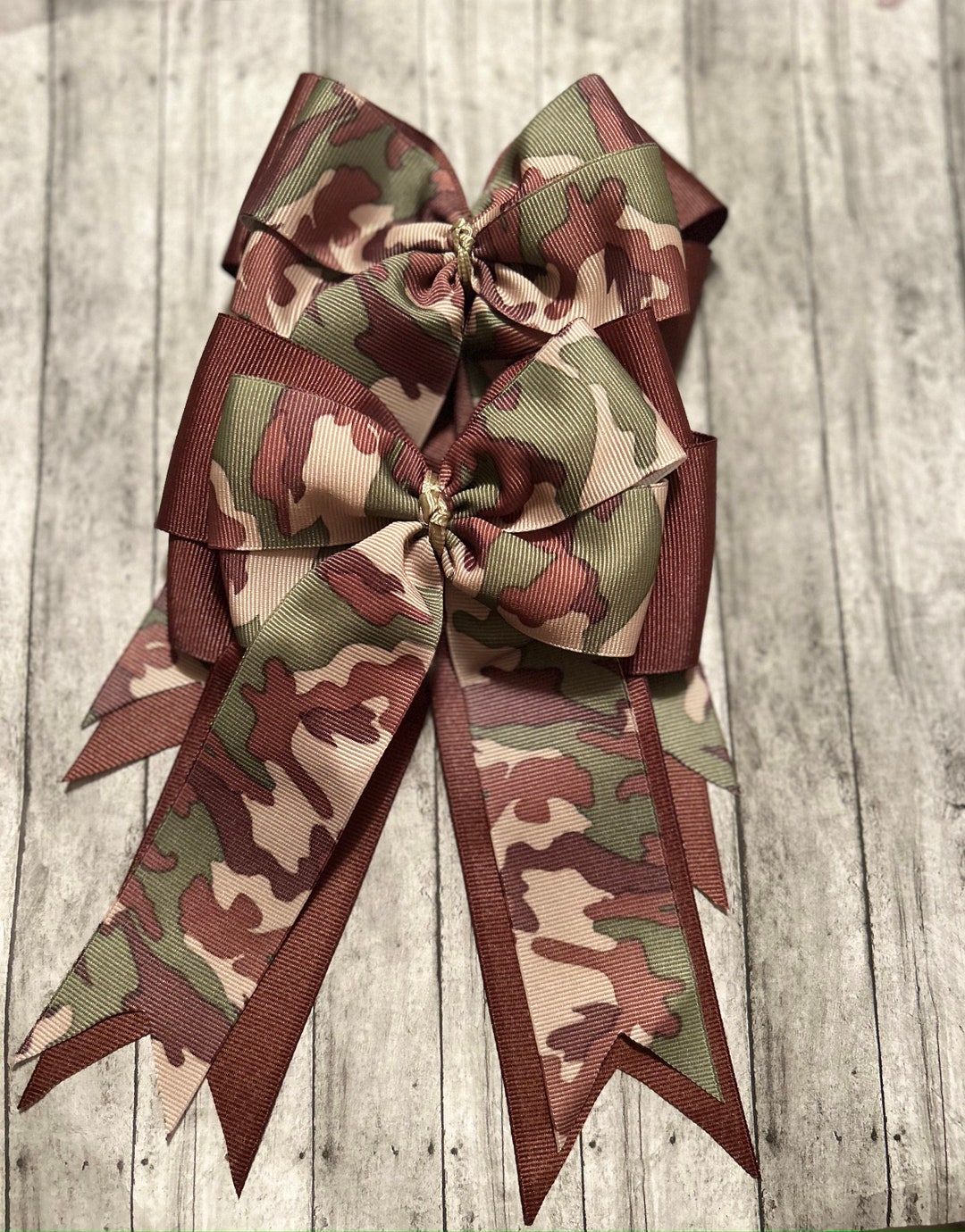 Camo Horse Show/pig Tail Bows - Etsy