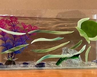 Handmade Wave Art Design Stained Glass Mosaic Mirror Fish Tank - Etsy