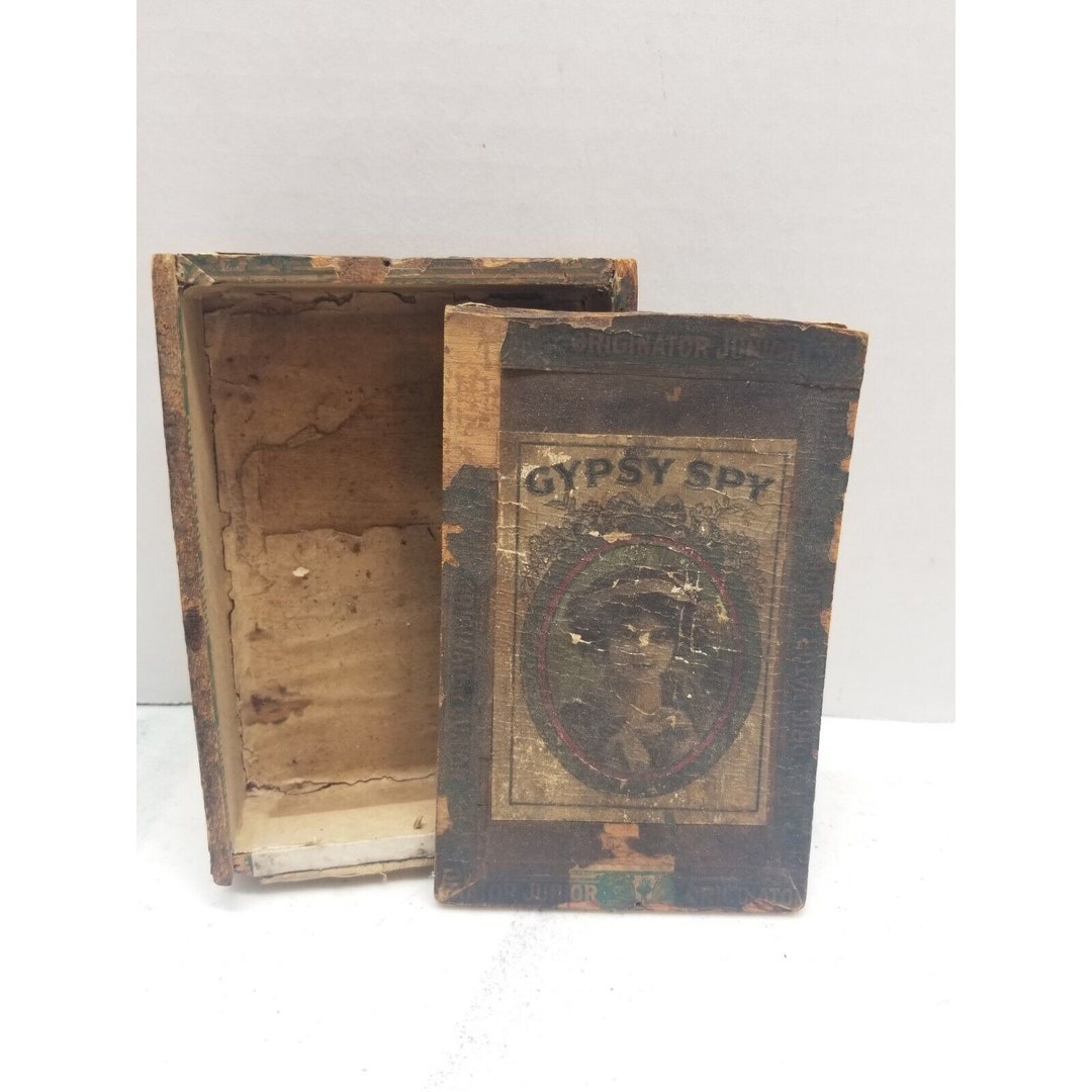 VTG Gypsy Spy Wooden Cigar Box Beautiful VTG Lady Artwork Contains No ...