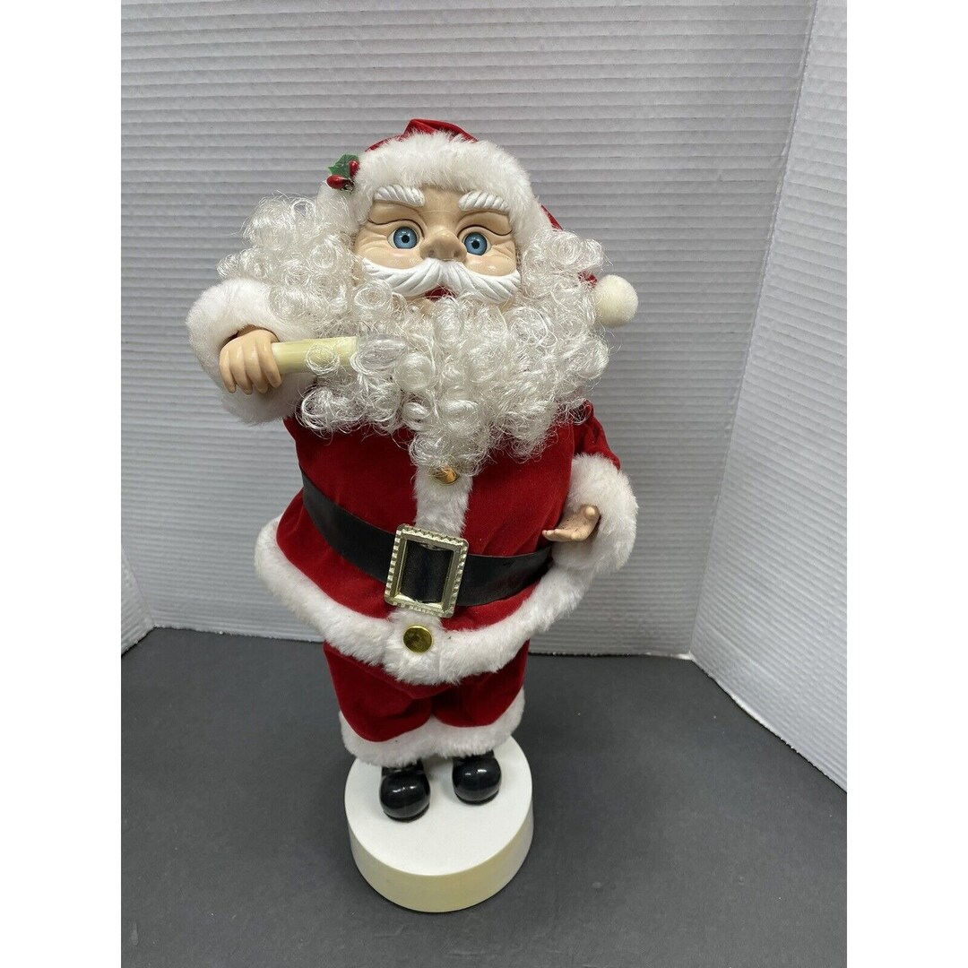 VTG OG Santa's Best Automated Christmas Santa W/ Lighted Candle 17” Non ...