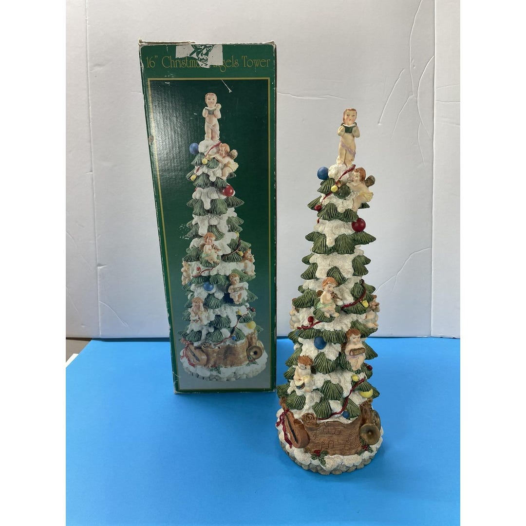 Vintage Cedar Creek Collection Angel Tower Christmas Tree Display 15 ...