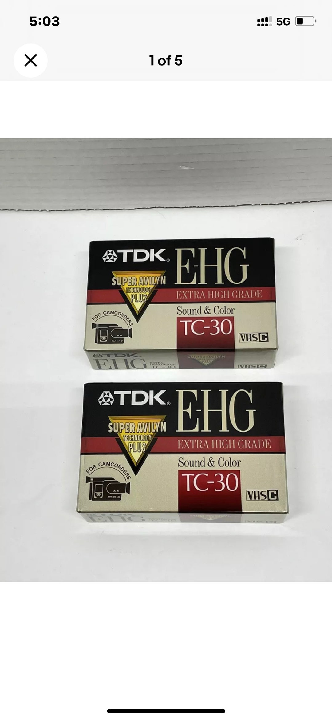 Vintage Lot of 2 TDK EHG Tc-30 Vhs-c Camcorder Blank Tapes. - Etsy ...