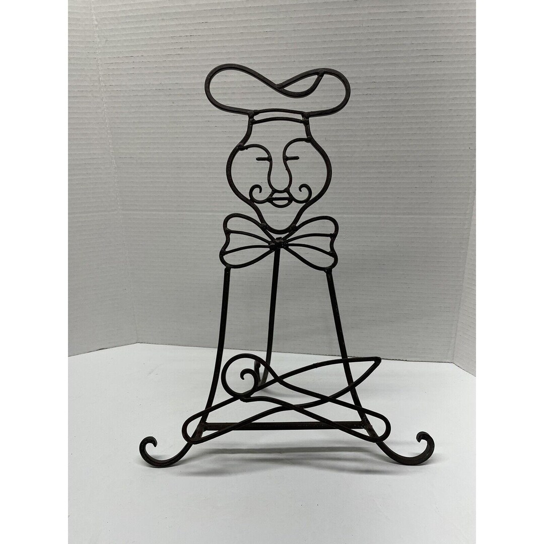 Vtg Iron Chef Cookbook Holder Stand Multi Position Folding Stand Spoon ...