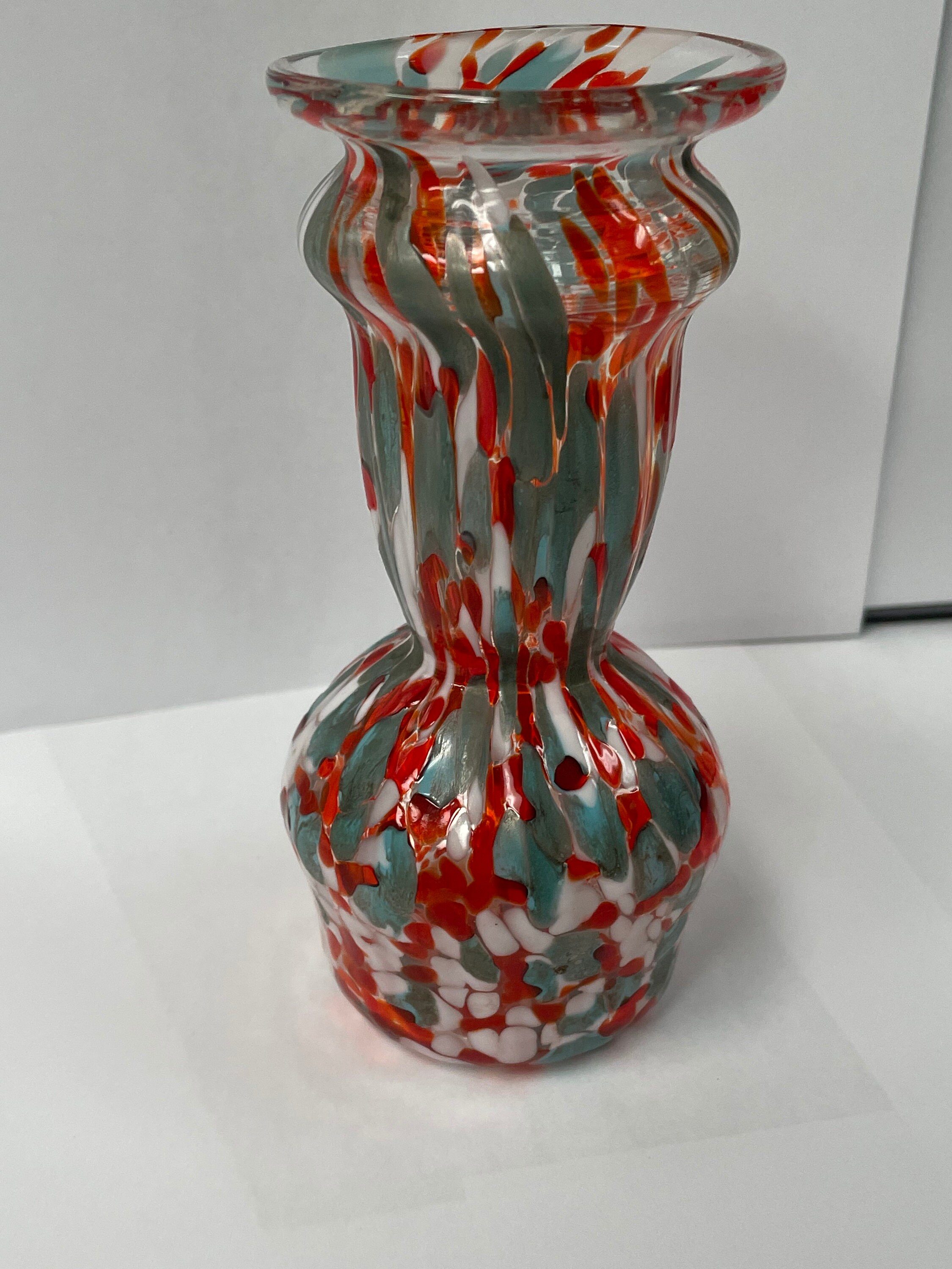 Vintage Art Deco Hand Blown Spatter Vase. - Etsy