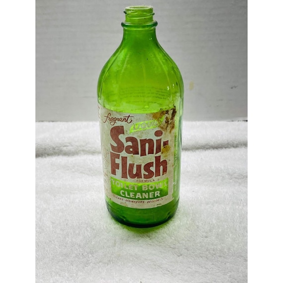 Vintage Original Sani-flush Green Glass Bottle.. U.S. - Etsy