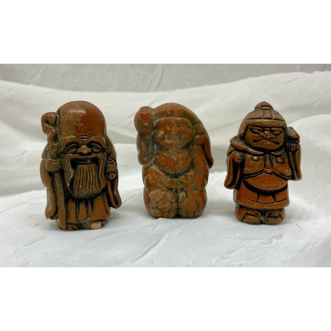 Happy Monk Friar Figures S/3 Gino Ruggeri the Sons Wood Look Made in ...
