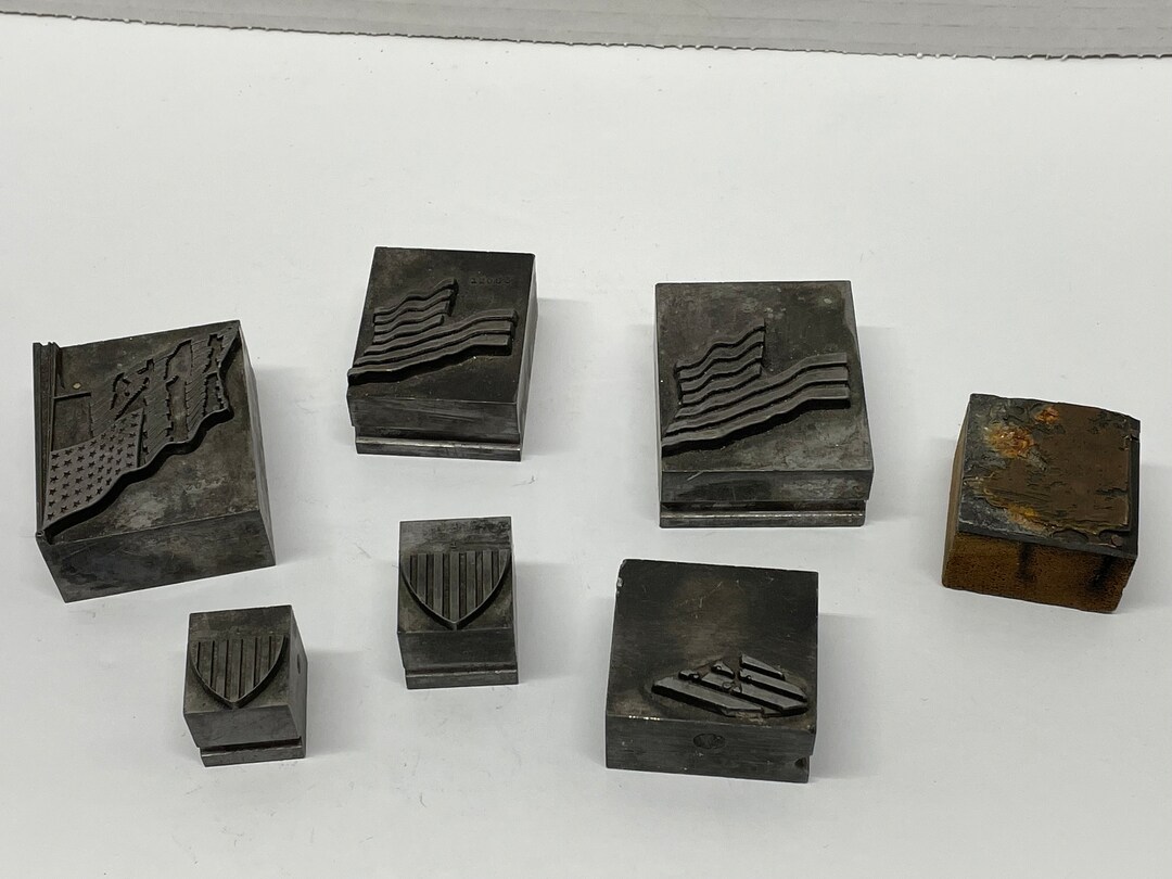 Lot of 7 Antique Printing Blocks. Various Shapes Sizes and Designs. - Etsy