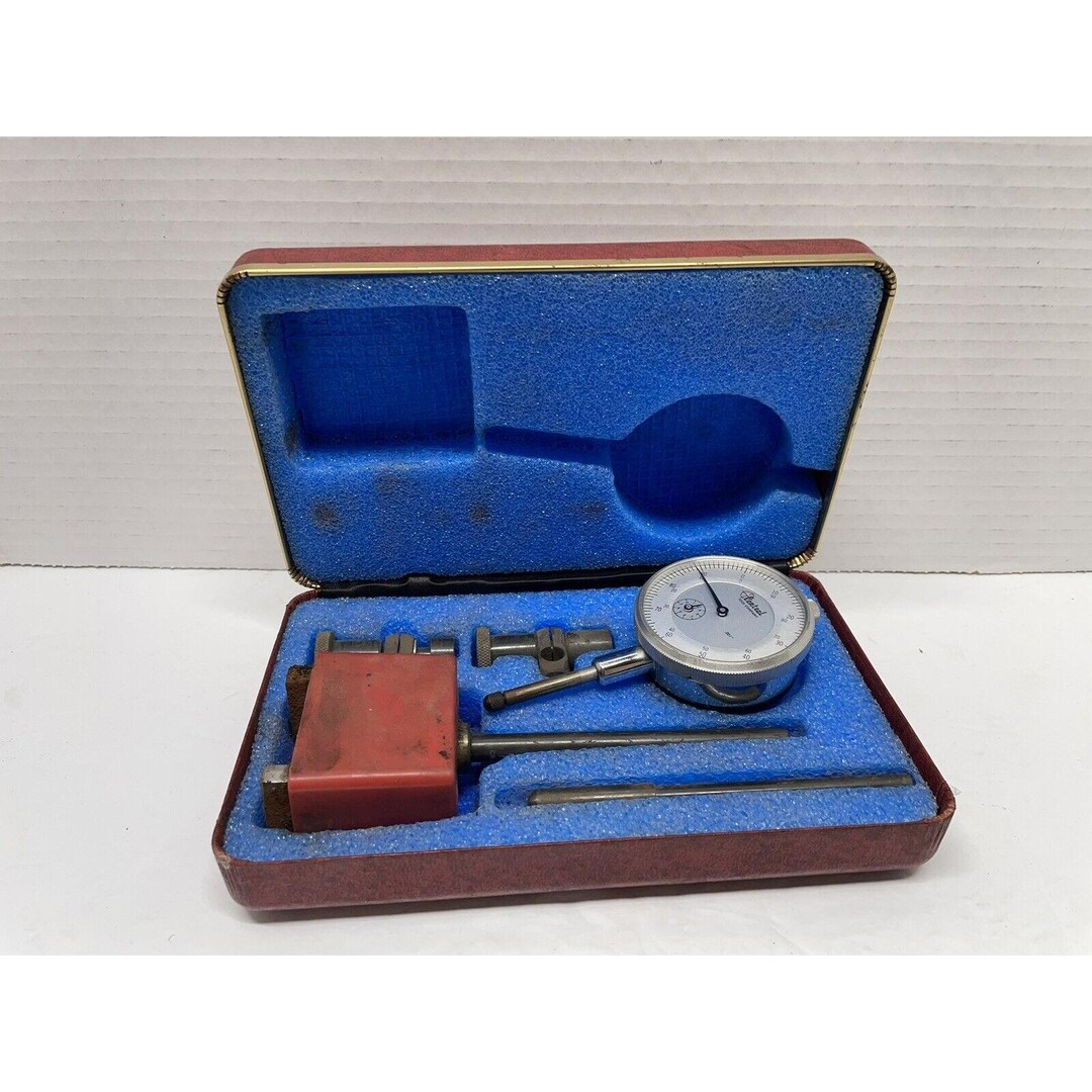 Vtg Central Tool Magnetic Base Dial Test Indicator Set 0.001, Made in ...