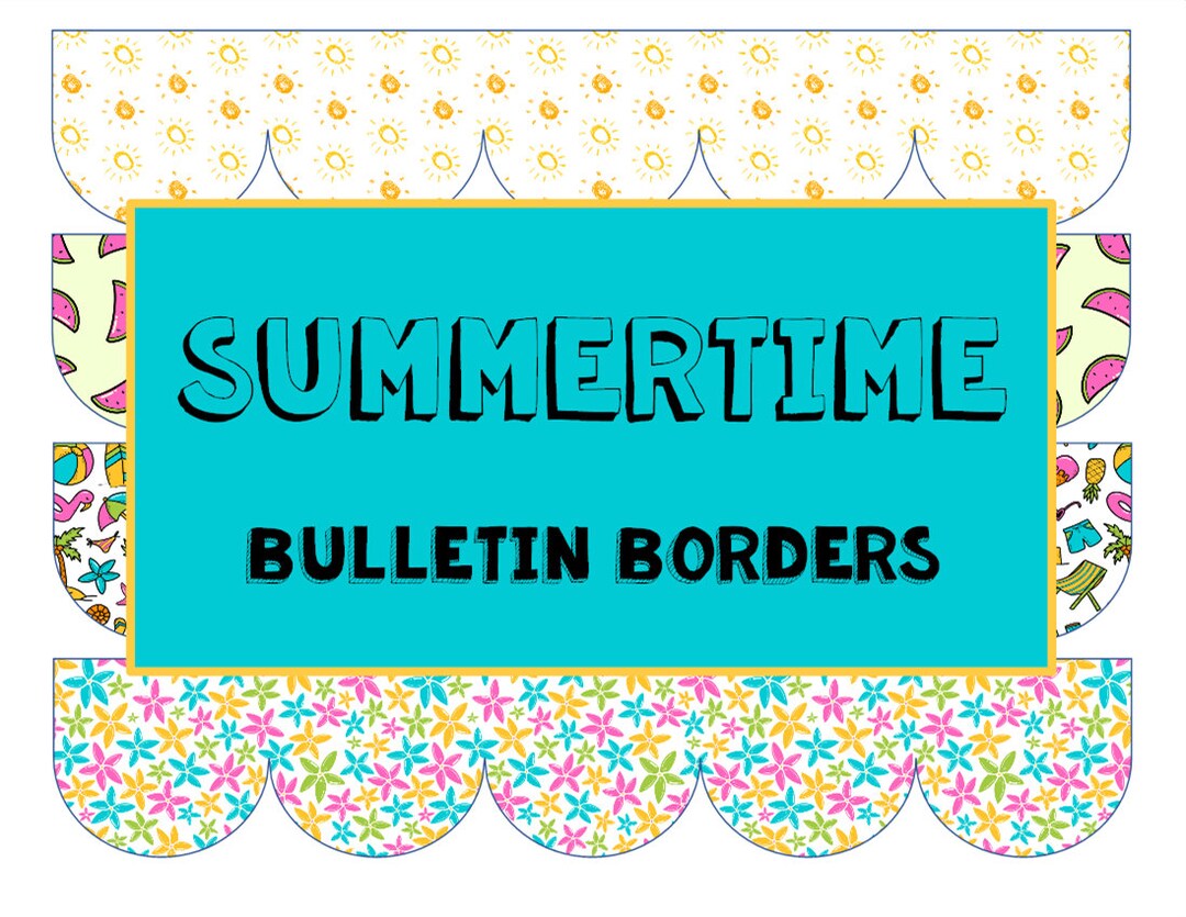 Summertime Bulletin Board Borders - Etsy