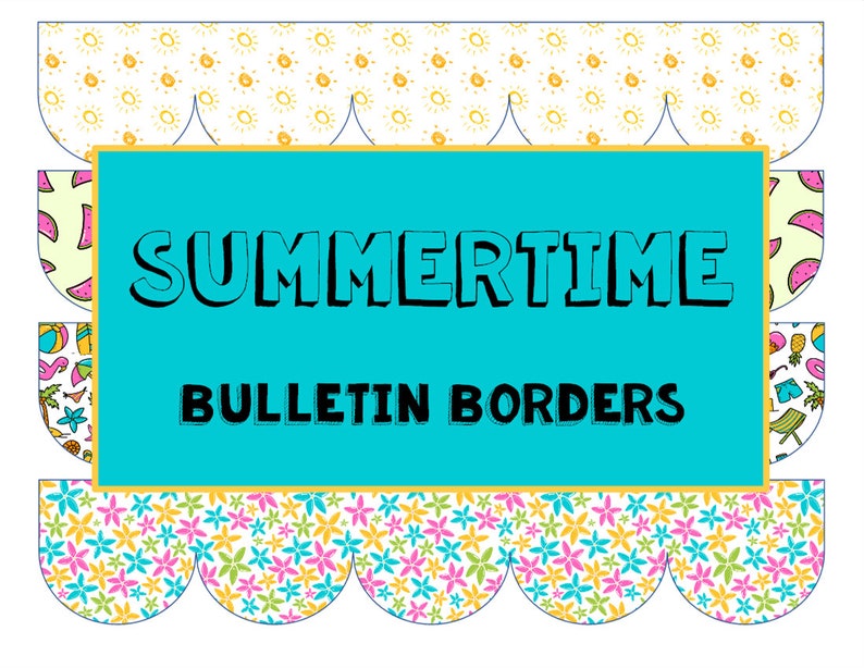 Summertime Bulletin Board Borders - Etsy