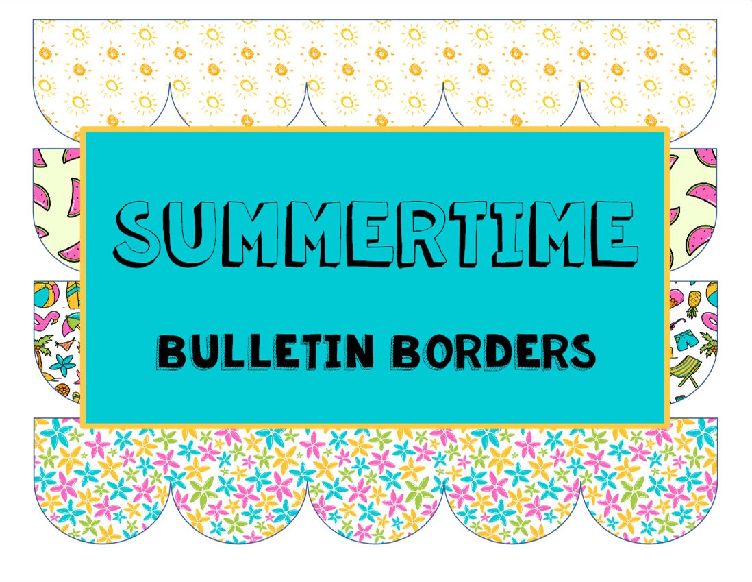 Summertime Bulletin Board Borders - Etsy