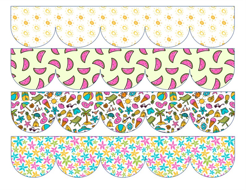 Summertime Bulletin Board Borders - Etsy