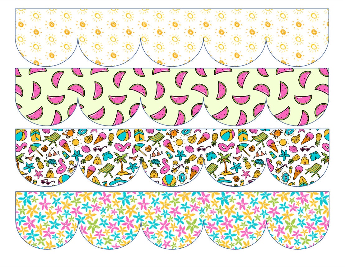 Summertime Bulletin Board Borders - Etsy