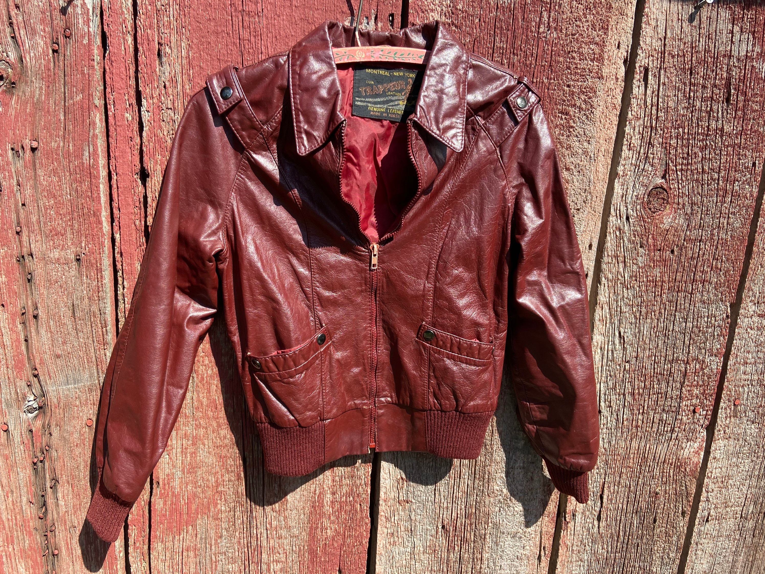 1980's Wine Leather Jacket
