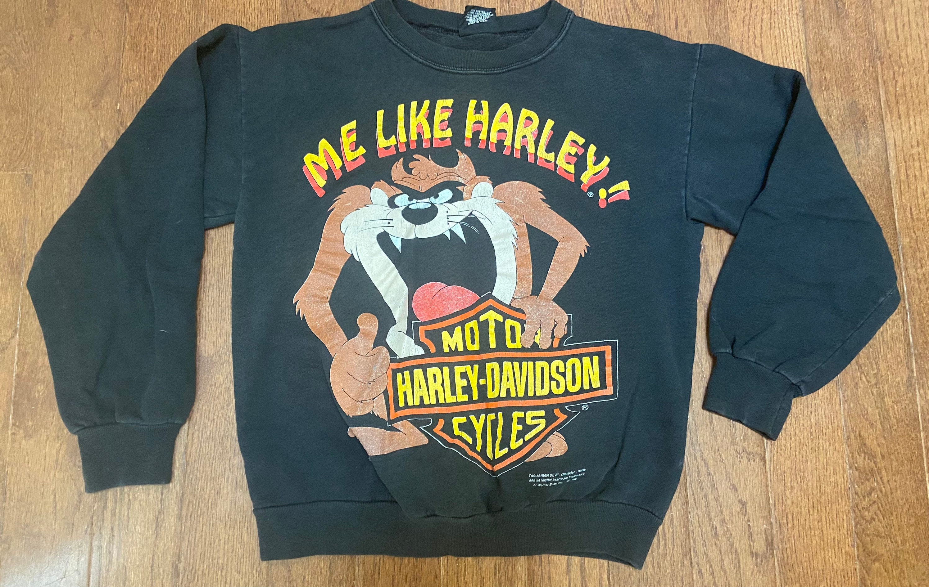 1992 Me Like Harley Taz Harley Davidson Crew Neck