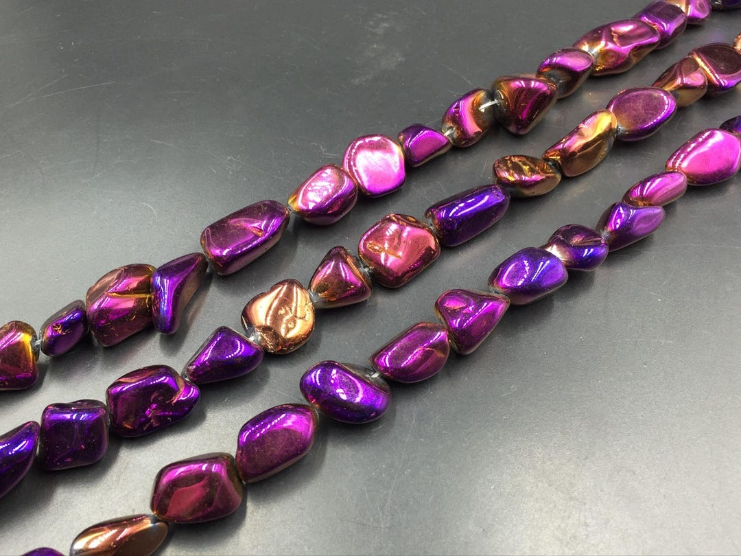 Titanium Purple Quartrz Nugget Beads Pebble Beads Quartz Crystal ...