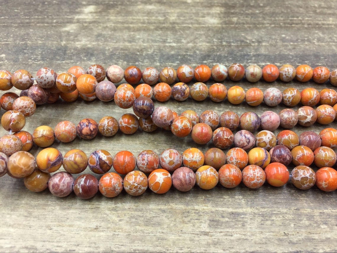 Orange Jasper Beads Orange Imperial Jasper Round Beads - Etsy