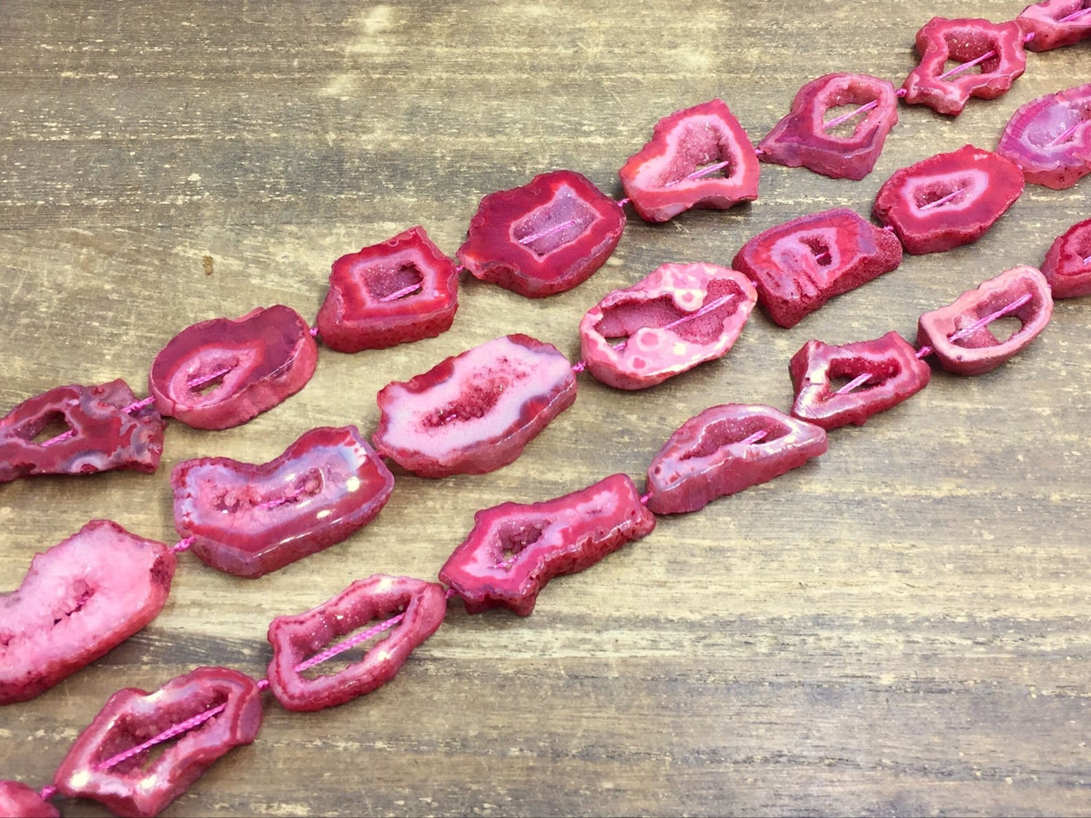 Red Agate Geode Slices Beads Drusy Agate Druzy Slice Connector - Etsy